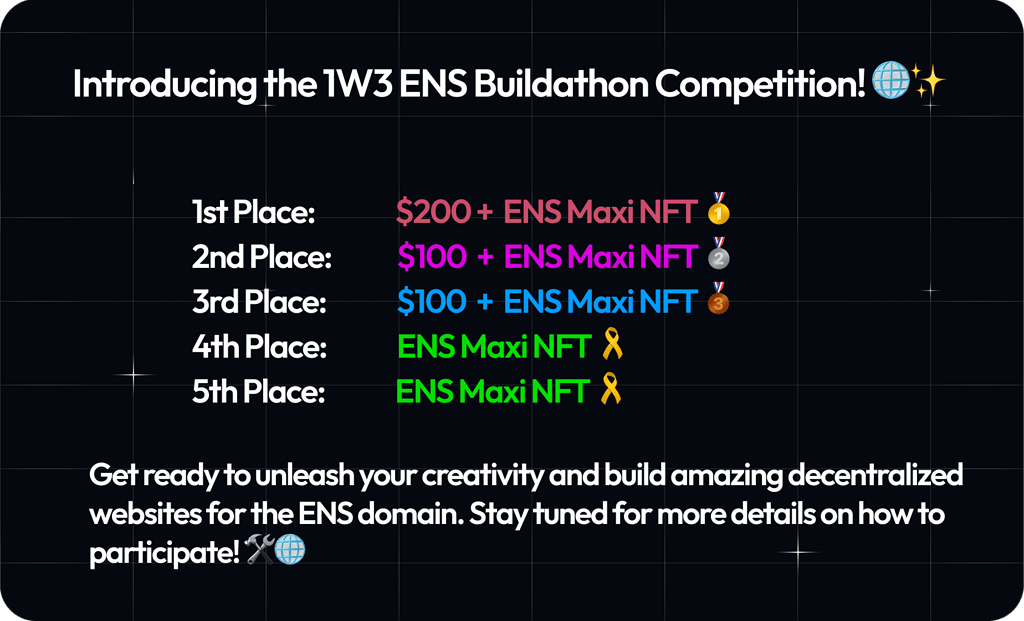 1W3 ENS Buildathon Competition: Build, Win, and Transform the Decentralized Web! - Community ...